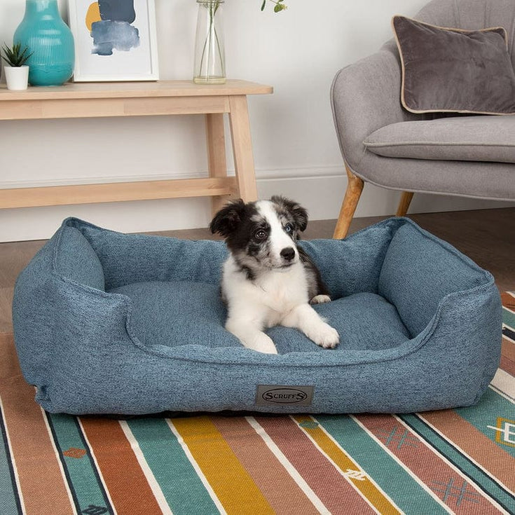 Scruffs Manhattan Box Bed - Denim Blue — Pet Prestige UK